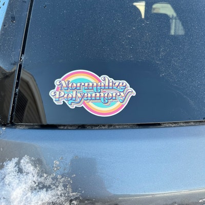 Normalize Polyamory Retro Vinyl Sticker - Etsy