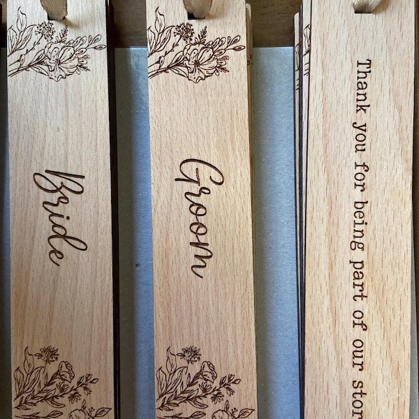 Bookmark Favors, Wedding Favor Bookmarks, Personalized Wooden Bookmarks ...