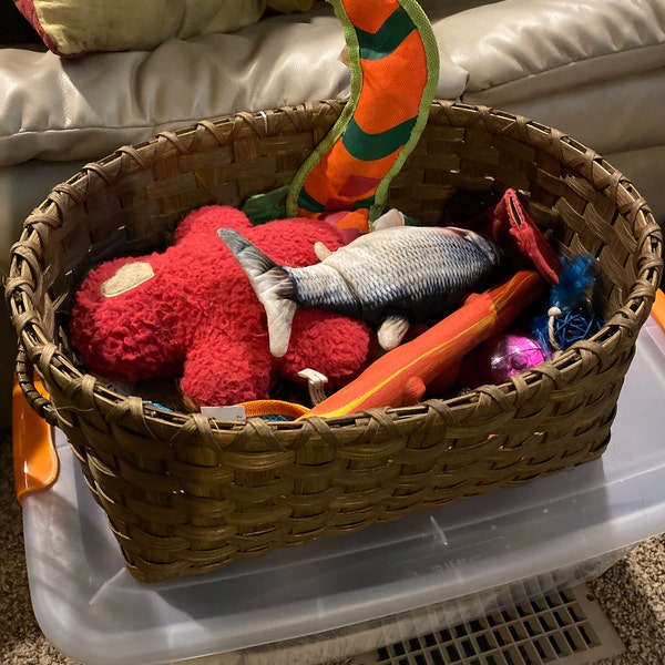 Hand Woven Wall Basket in Light to Medium Gray. Hanging Wall Basket ...