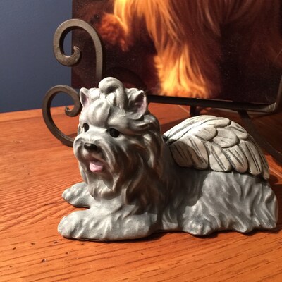 Yorkie Angel Memorial Statue, Yorkshire Terrier, Silky Terrier Dog ...