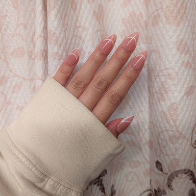 Solid Color 120 Color Selection Hand Printed Press on Gel Nails DIY Customizable Various Shapes ...