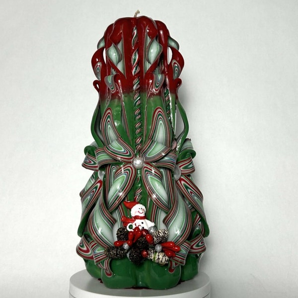 Elegant 5 Inch Royal Blue and Lavender Carved Candle – Handmade ...