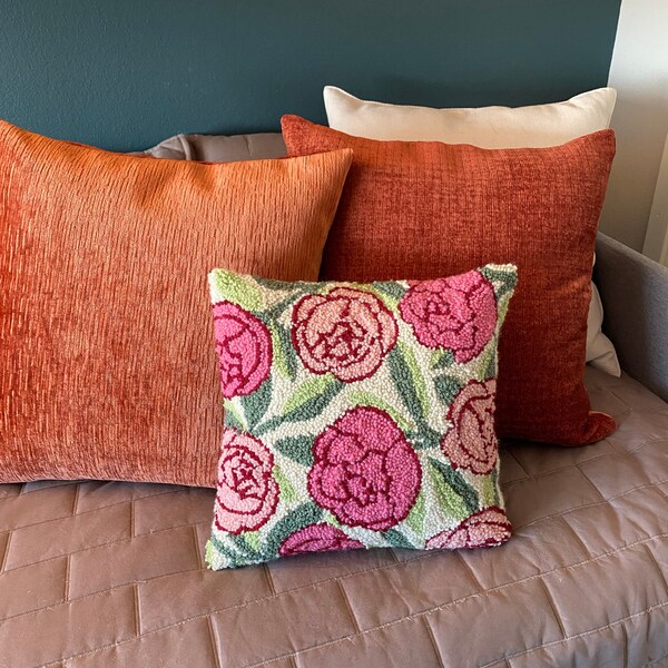 Peony Bloom Punch Needle Pillow DIGITAL Pattern - Etsy