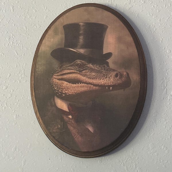 Mr Alligator Victorian Portrait - Vintage Style Gator Cottagecore ...