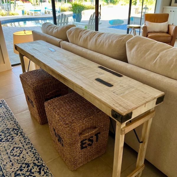 Handmade Reclaimed Wood Folding Console Table: Farmhouse Entryway - Etsy