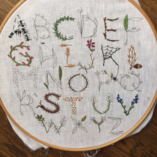 Nature Inspired Alphabet Sampler - Etsy