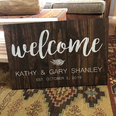 Wedding Welcome Sign Rustic Wood Wedding Sign Rustin Wedding Decor ...