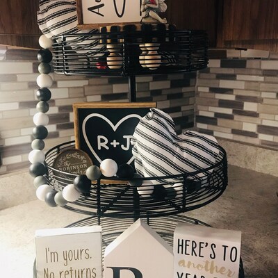 Rae Dunn Inspired, Home Decor, Farmhouse Decor, Rustic Decor, Tiered ...