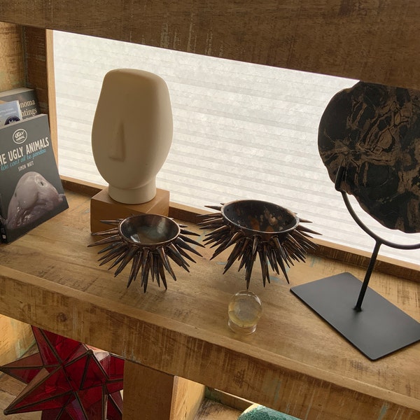 Black Bronzed Gothic Ceramic Bowls, Pottery Spike Bowls, Decorative ...