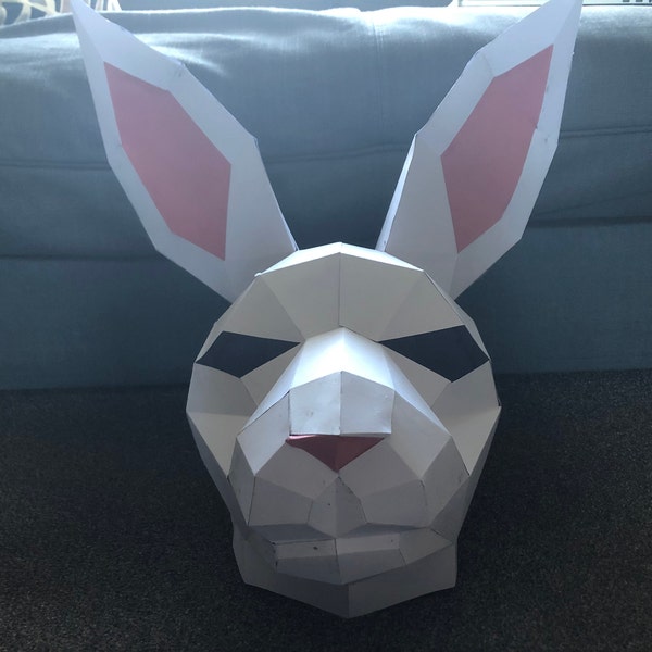 Rabbit Papercraft Mask PDF, SVG Template for Cricut Projects DIY 3D ...