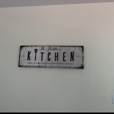 Custom Kitchen Sign for Home, Personalized Family Kitchen Wall Art ...