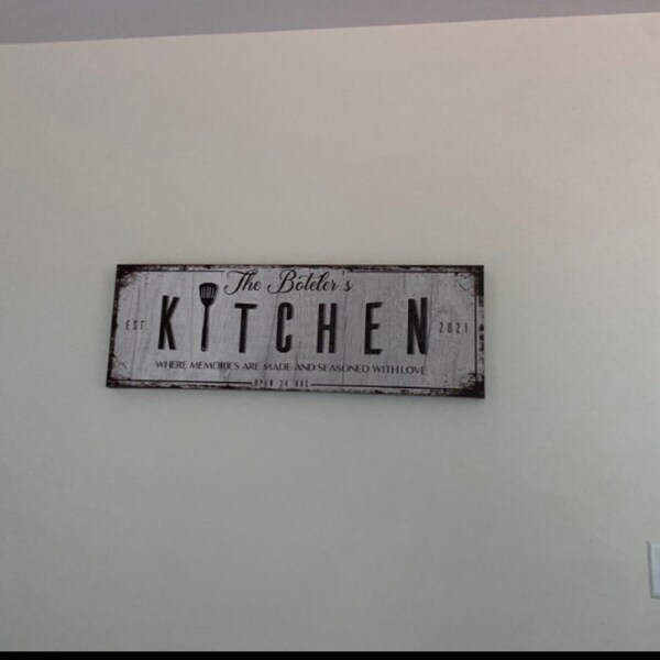 Custom Kitchen Sign for Home, Personalized Family Kitchen Wall Art ...