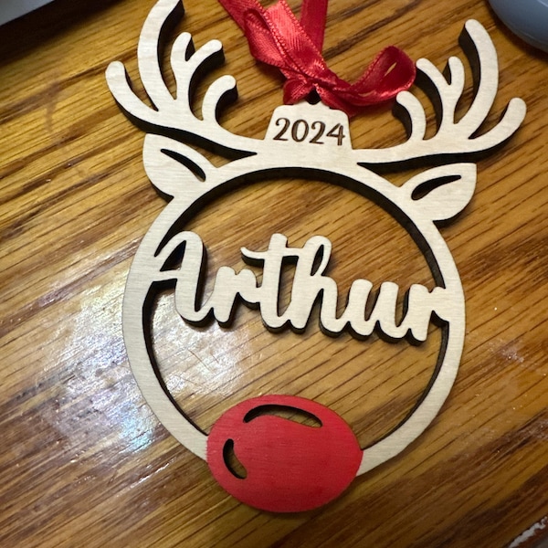 Personalized Reindeer Ornament - Etsy