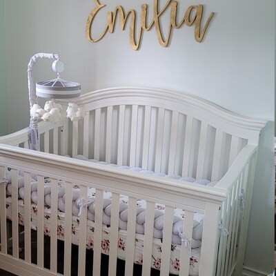 All Wood Personalized Name Sign Nursery Above Bed Crib Script Cursive ...