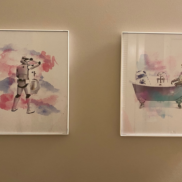 Spa Wars BATHROOM Art Print, TROOPER at the URINAL, Spa Wars Bathroom ...