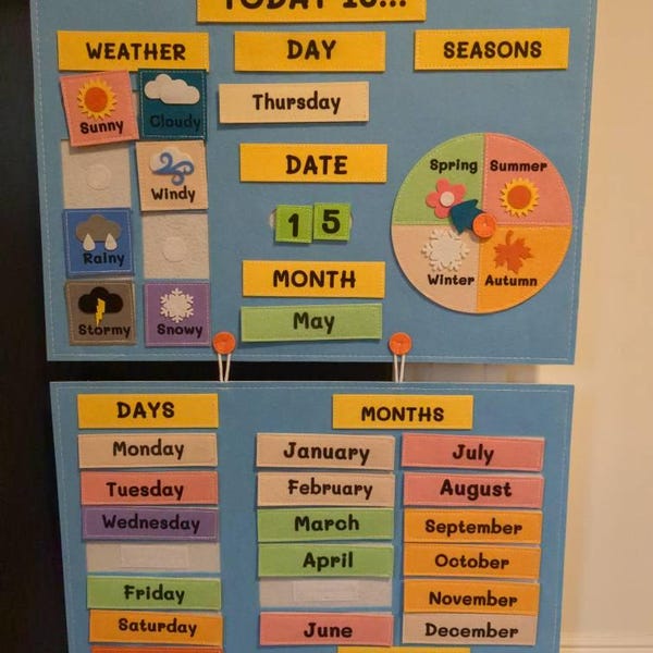 My First Calendar, All About Today Calendar, Felt Learning Board ...