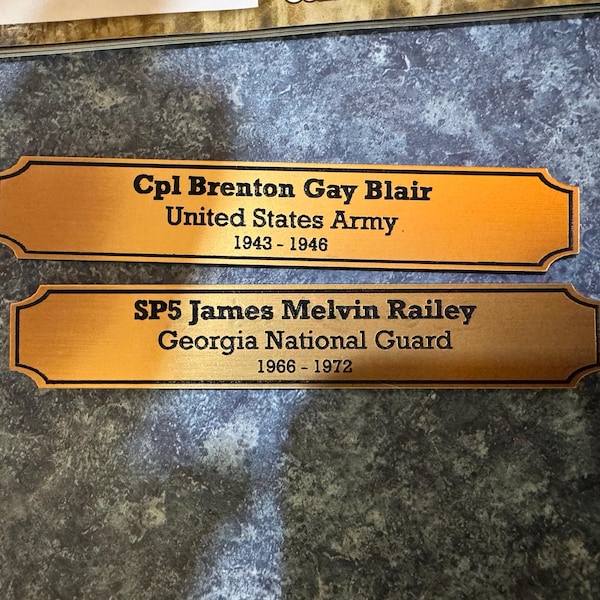 Custom Name Plate/name Tag for Military Veteran Burial Flag Case ...