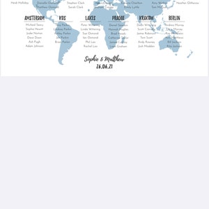 World Map Table Plan, Seating Chart, Travel Themed Wedding - Etsy UK
