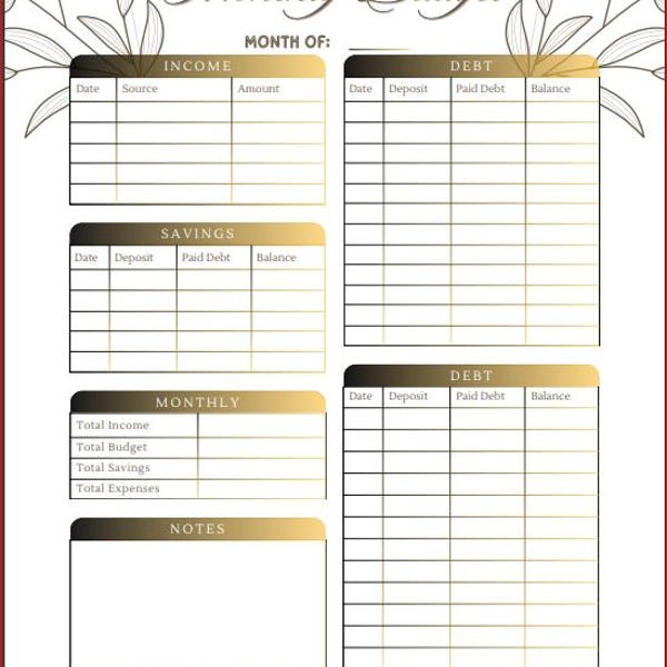Simple Monthly Budget Planner, Budget Planner Printable, Income ...