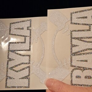 Cheer Glitter Stickers cheer Cursive Font Decal Varsity JV Car Laptop ...