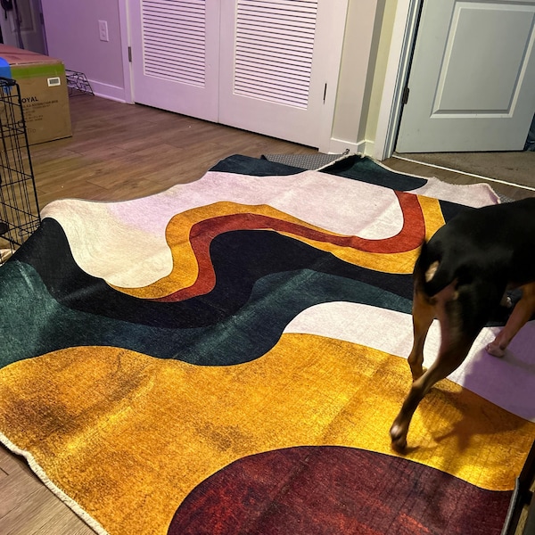 Nature Inspired Rabbit Rug, Patterned Rug, Bunny and Bloom Rug, Non ...