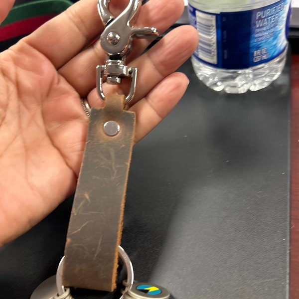 Custom Leather Keychain, Monogrammed Leather Key Fob, Leather Keychain ...