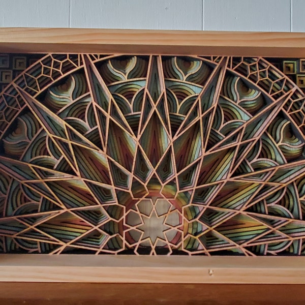 3D Panel Mandala. Laser Cut Files SVG DXF CDR Vector Plans, Files ...