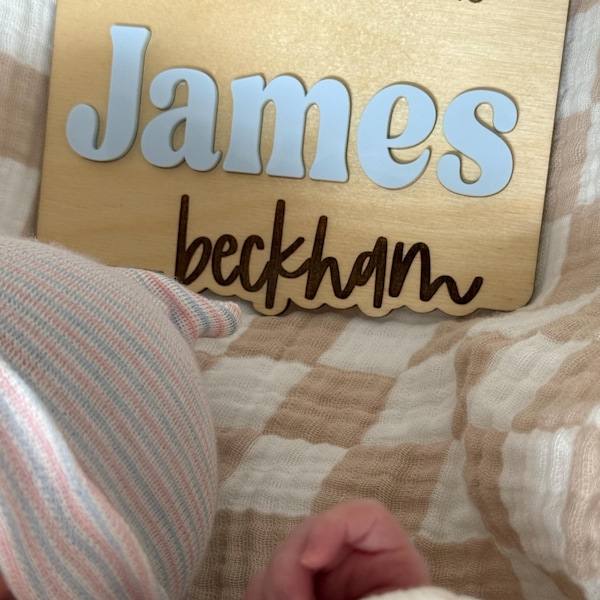 Hospital Name Announcement, Baby Shower Gift, Hospital Plaque, Baby ...