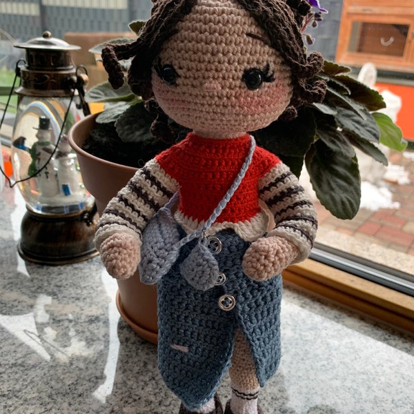 Crochet Doll Pattern, Ruby Doll, Amigurumi Doll Pattern, PDF in English, French, German, Spanish ...