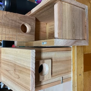 2 Cedar Bluebird Houses-hand Crafted, Rough Cut Cedar - Etsy