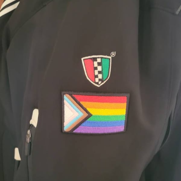 Progress Pride Flag Embroidered Patch | LGBT Gay Queer Trans | Hook and ...
