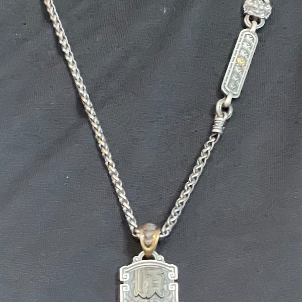 Oxidized Silver Serenity Pendant, Lucky Tag, Gift for Him/her, Oriental ...