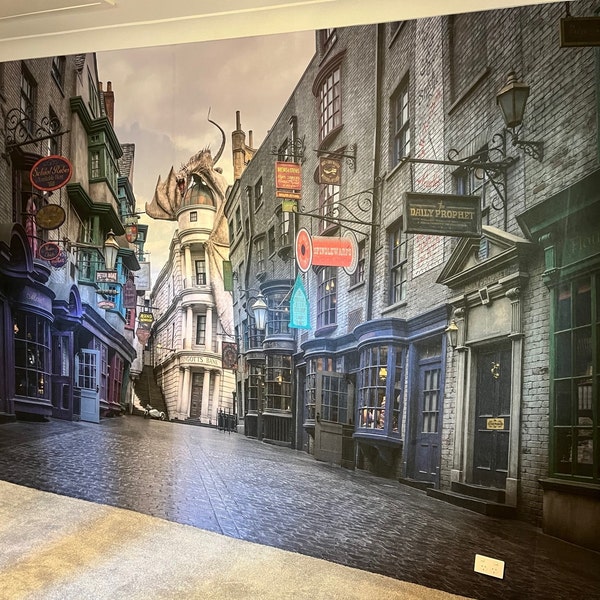 Wizard World Wallpaper Mural / Wizarding Alley Wallpaper / Magic Street ...