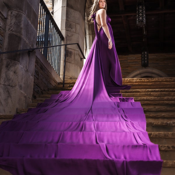 Custom Satin Flying Maxi Dress Infinity Gown in 20 Color Perfect for ...