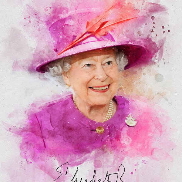 Queen Elizabeth II Framed Print Portrait,, British Queen Framed Print ...