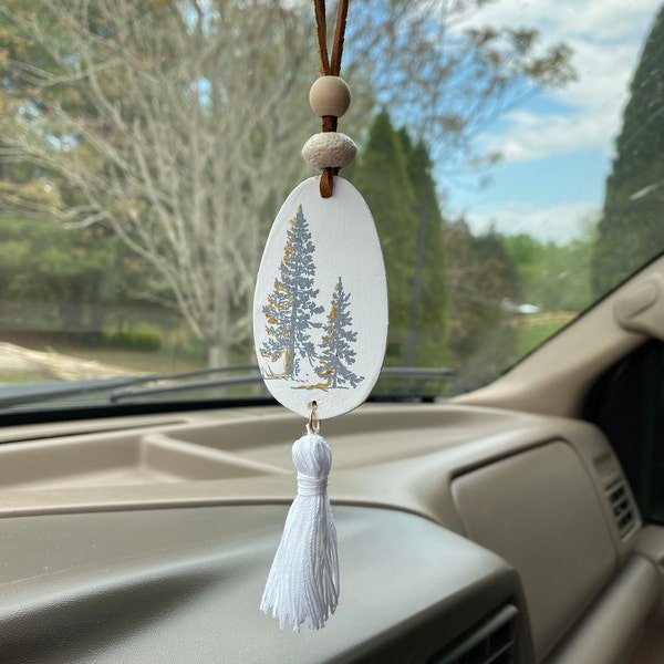 Pine Forest Oil Diffuser - Boho Car Accessory for Aromatherapy on the ...