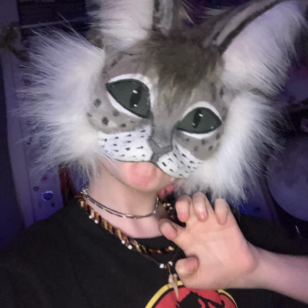Rockstar Soft Fluffy Mask | Therian Gear | Cosplay Mask | Cat ...