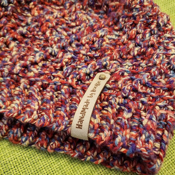 Knitting Handmade Beanie Name Tags, Crochet Beret Suede Labels ...