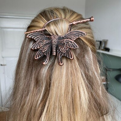 Copper Made to Order Fantasy Moth Hair Pin / Brooch - Etsy