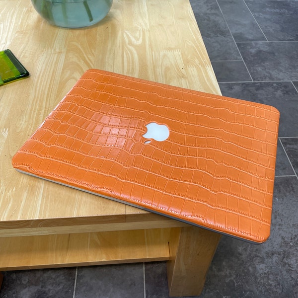 Orange Hard Crocodile Print Case Cover for MacBook Air 13 MacBook Pro ...