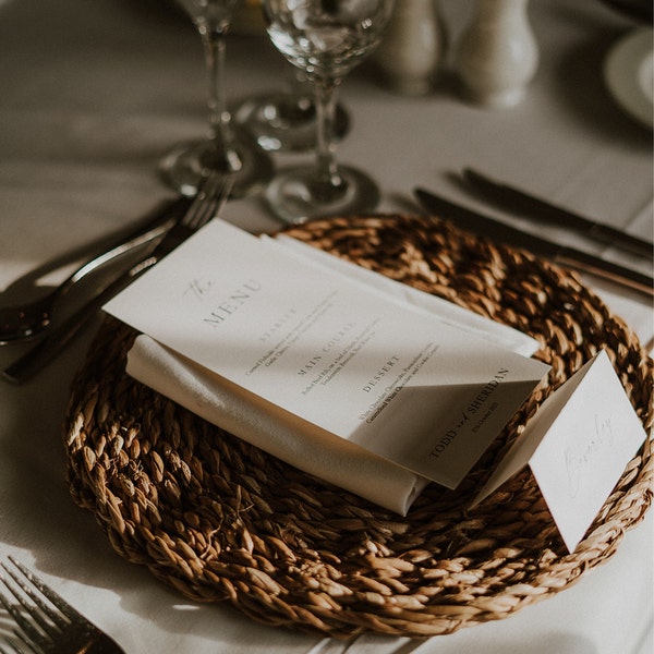 10 + Personalised Menus Minimalist, Bold, Modern Calligraphy Design ...