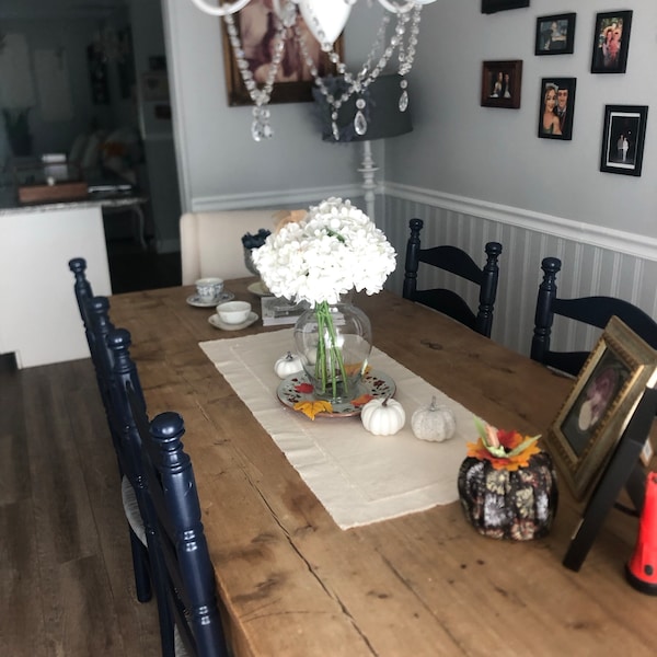 Rustic Farmhouse Table Runner | Farmhouse Dining Decor | Cream Color - Etsy