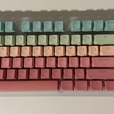 Gradient Pastel Keycap Set, OEM Profile, Shine-through, PBT, Cherry MX ...