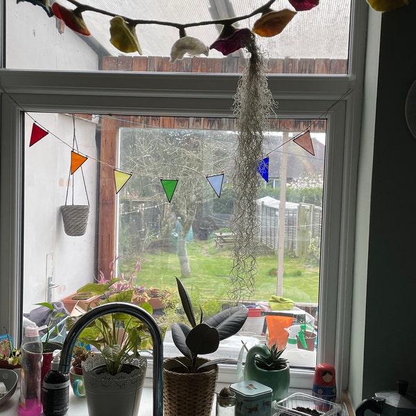 Stained Glass Rainbow Bunting Suncatcher - Etsy