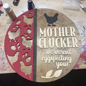 Funny Chicken Sign, Chicken Welcome Sign SVG, Mother Clucker Door ...