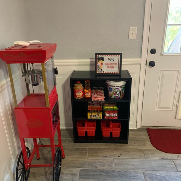 Movie Party Signs in Red, Instant Download Red Movie Party Signs in Red ...