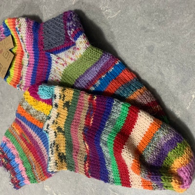 Hand Knit Wool Socks for Women Who Love Colorful, Odd, Mismatched Socks ...