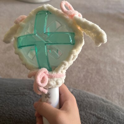 Engenebong, Pink Bunny Enhyphen Crochet Fluffy Lightstick Cover - Etsy