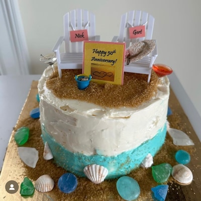 Sea Shell Fondant Topper 50pcs Beach Cake Topper Beach Cupcake Toppers ...