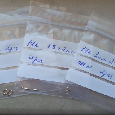 14k Gold Wire Guard 0.5mm Holes Solid 14 Carat Yellow Gold Cord Silk ...